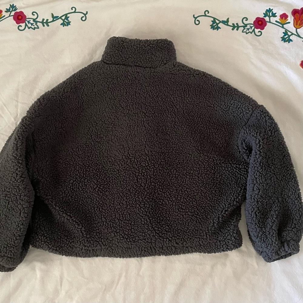 Uo Gray Sherpa Jacket - Gem